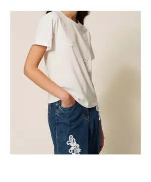 TWINSET Floral-appliqué T-shirt