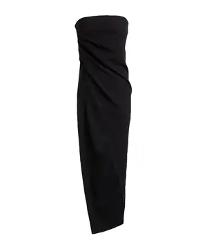 Rick Owens Solid-color Flannel Strapless Dress - Black