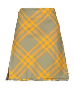 Burberry Mini Skirt With Plaid Pattern And Fringes - Green