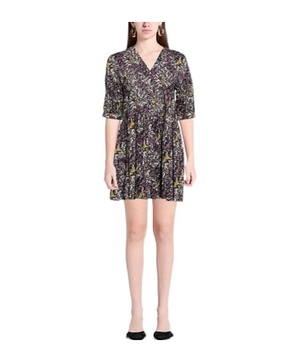 Max Mara Floral Print Shirt Dress - Black