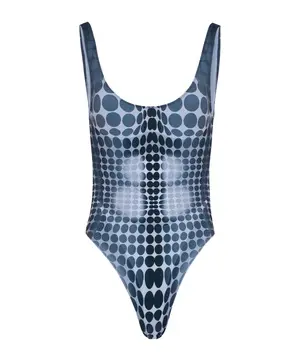 JEAN PAUL GAULTIER Polka Dot One-piece Swimsuit - Blue