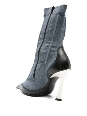 MUGLER Pointed-toe Ankle Boots - Gray