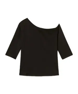 TWINSET Asymmetric Collar T-shirt - Black