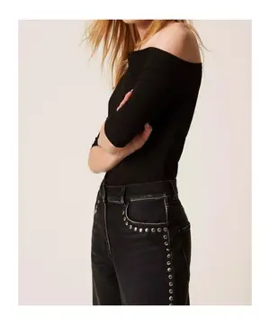 TWINSET Asymmetric Collar T-shirt