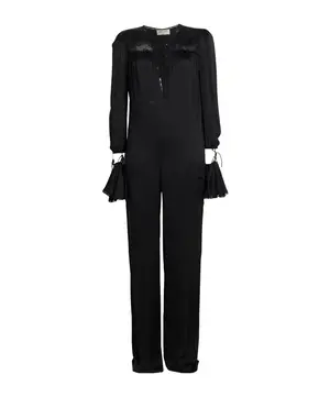 Saint Laurent Solid Color Jumpsuits - Black