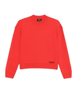 A.p.c. A.P.C. Crew Neck Sweater With Embroidered Details Red