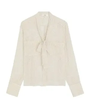 FRAME Tie-neck Polka-dot Blouse