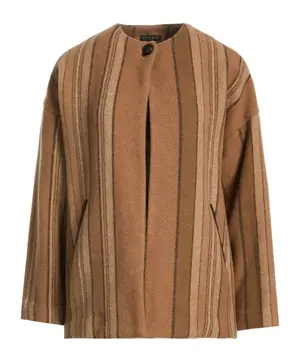 Rag & Bone Long Striped Single- Coat - Camel