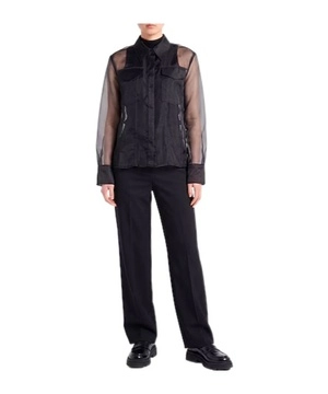 GANNI Solid Color Long Sleeve Shirt