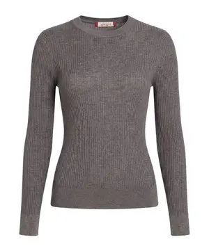 Max Mara Long-sleeved Knitted Sweater With Sequins - Grey