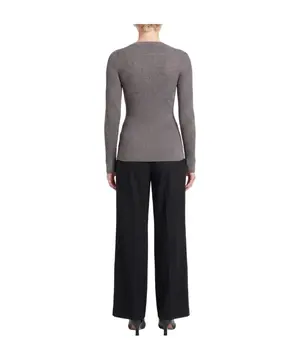 Max Mara Long-sleeved Knitted Sweater With Sequins - Grey