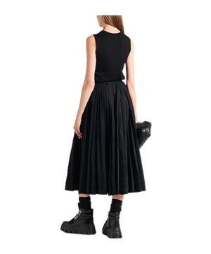 Balenciaga Wool Pleated Midi Skirt