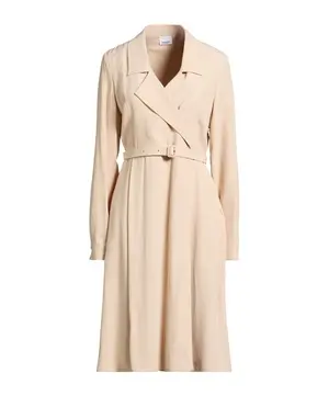 Burberry Lantern Sleeve Crepe Dress With Belt - Nude