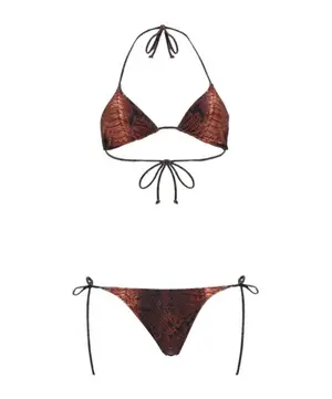 JEAN PAUL GAULTIER Python Print Halterneck Bikini Set - White