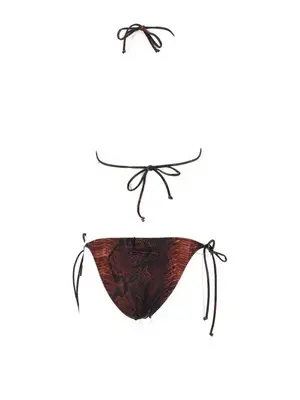JEAN PAUL GAULTIER Python Print Halterneck Bikini Set