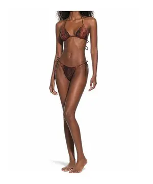 JEAN PAUL GAULTIER Python Print Halterneck Bikini Set