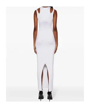 MUGLER Maxi Knitted Dress With Plaque Detail