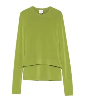 Nanushka Round-neck Long-sleeve Top - Green