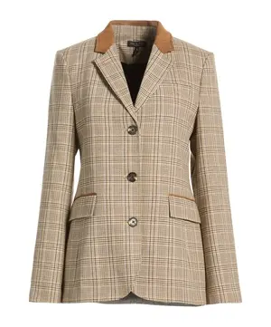 Rag & Bone Checked Blazer With Notch Lapel - Camel