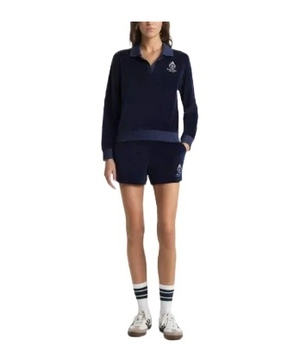 SPORTY  RICH Sporty & Rich Collared Embroidered Sweater
