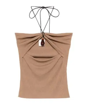 Nanushka Cut-out Strap Bandeau Top - Nude