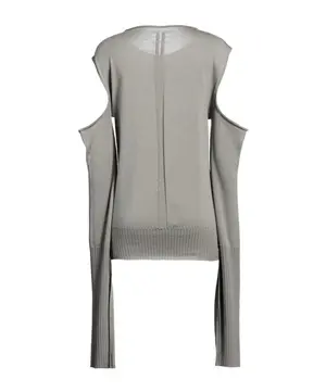 Rick Owens Crew-neck Knit Top With Cold-shoulder Design - Gray