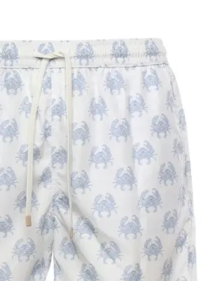 Eleventy Crab Print Swim Shorts - White Blue