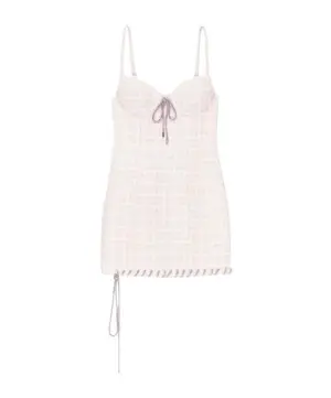 AREA Sleeveless Mini Dress With Drawstring Details