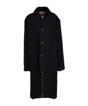 MAISON MARGIELA Simple Single-breasted Overcoat - Black