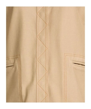 Max Mara Solid Long Sleeve Gabardine Jacket