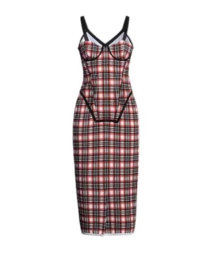 Burberry Minimal Plaid Dress - Red