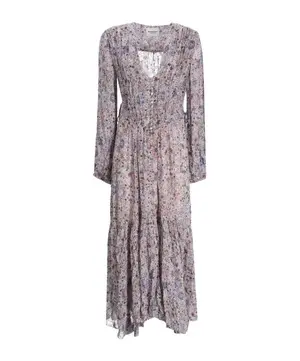 Isabel Marant Étoile Briane Printed Long-sleeve Maxi Dress - Gray