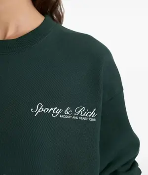 SPORTY  RICH Sporty & Rich Printed Crew Neck Sweater