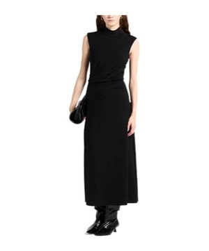 Brunello Cucinelli Sleeveless Turtleneck Maxi Dress - Black