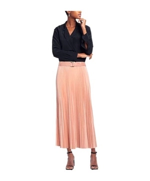 Max Mara Solid Pleated Skirt