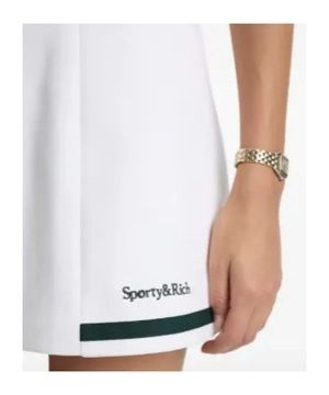 SPORTY  RICH Sporty & Rich Mila Striped Pleated Mini Skirt