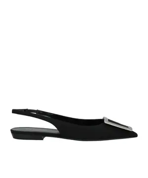 Saint Laurent Solid Color Flat Shoes - Black