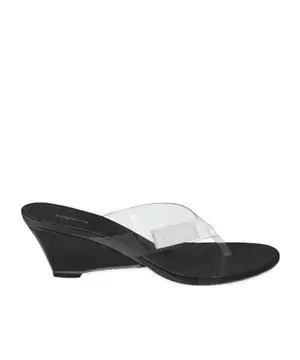 Coperni Wedge Thong Sandals With Transparent Straps - Black