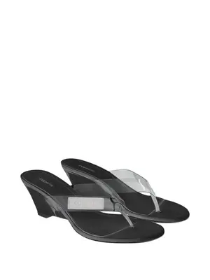Coperni Wedge Thong Sandals With Transparent Straps - Black