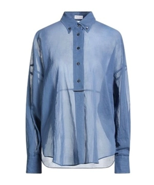 Brunello Cucinelli Solid-colored Organza Top - Blue