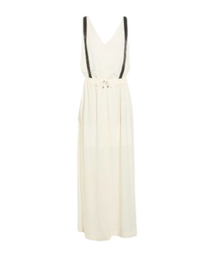 Brunello Cucinelli Sleeveless V-neck Dress - White