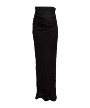 Saint Laurent Solid Bodycon Skirt - Black
