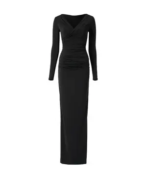 Jacquemus The Rita Long-sleeve V-neck Maxi Dress