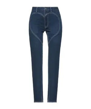 Burberry Solid Color Straight Leg Pants - Blue