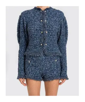 TWINSET Jacquard Fringed Jacket
