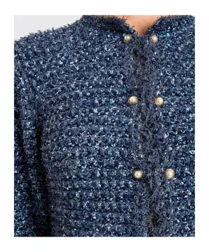 TWINSET Jacquard Fringed Jacket