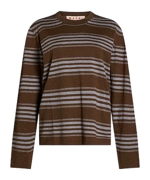 Marni Striped Knit Sweater - Brown