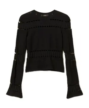 TWINSET Openwork Long Sleeve Sweater