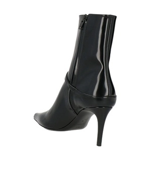 Saint Laurent Shiny Leather Ankle Boots