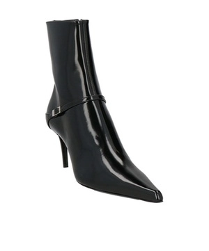 Saint Laurent Shiny Leather Ankle Boots